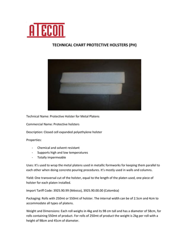 Technical chart protective holsters | PDF