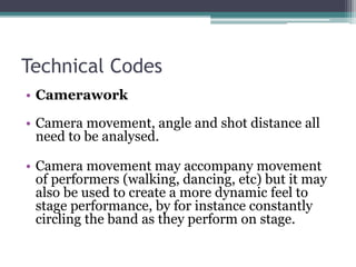 Music videos: Technical codes and intertextuality | PPTX