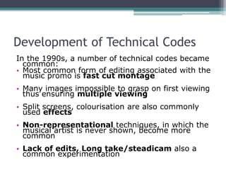Music videos: Technical codes and intertextuality | PPTX | Video ...
