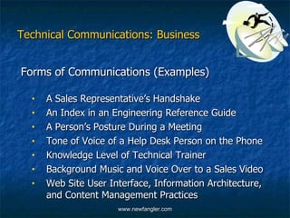 Technical Comms Business Nf | PPT