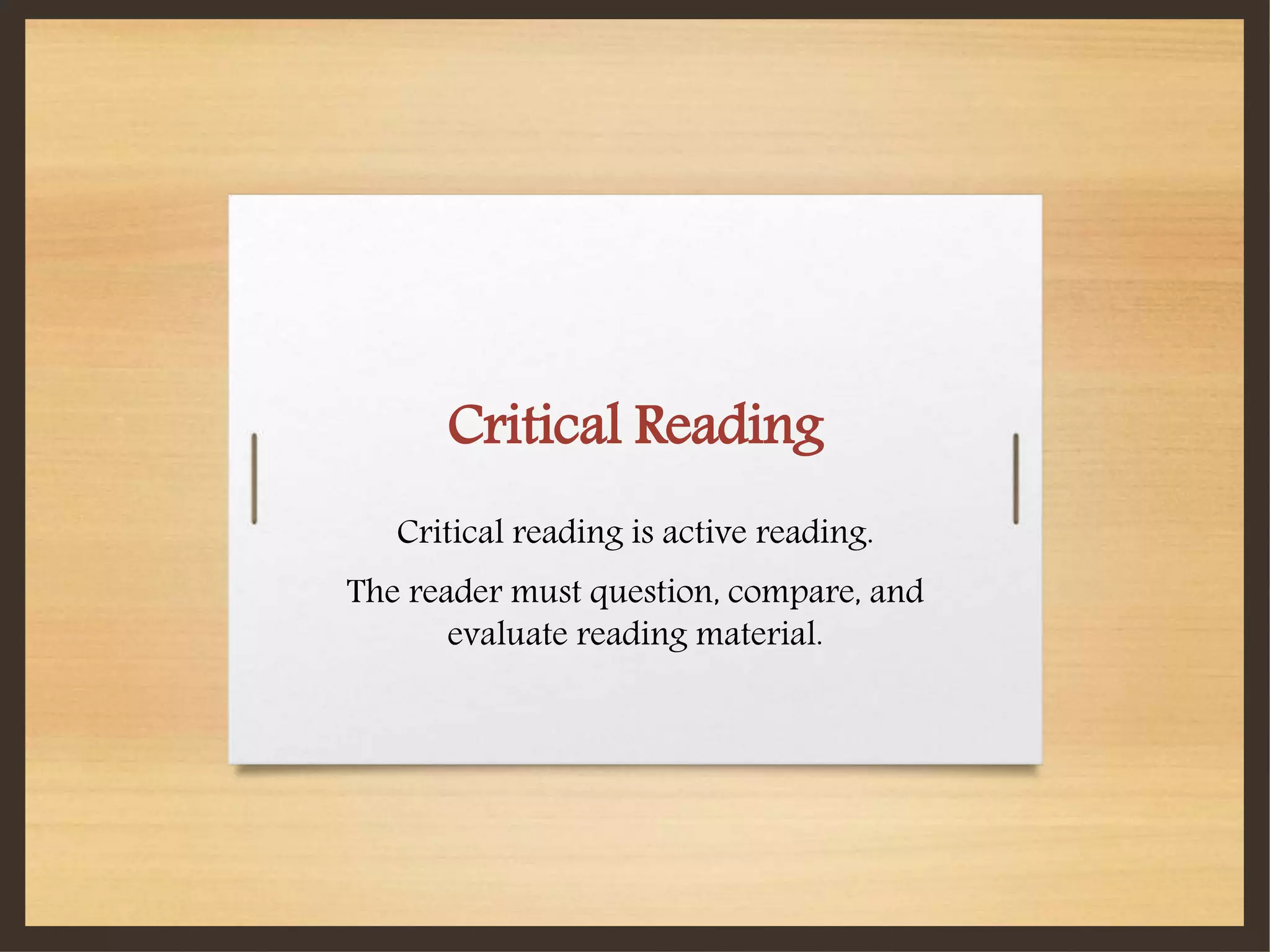 critical reading in technical communication | PPTX