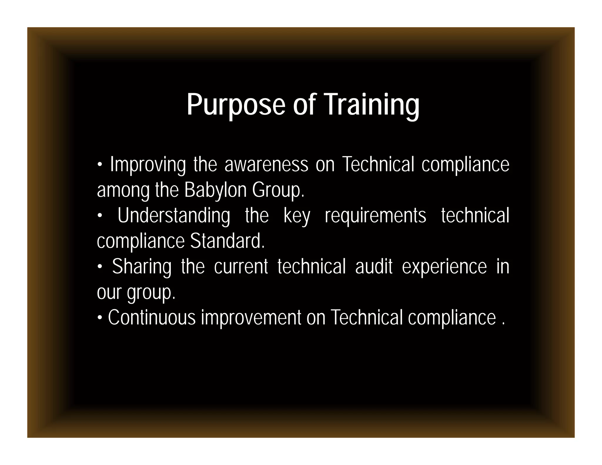 Technical compliance requirement PPT. | PDF