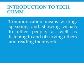 Technical comunication | PPT