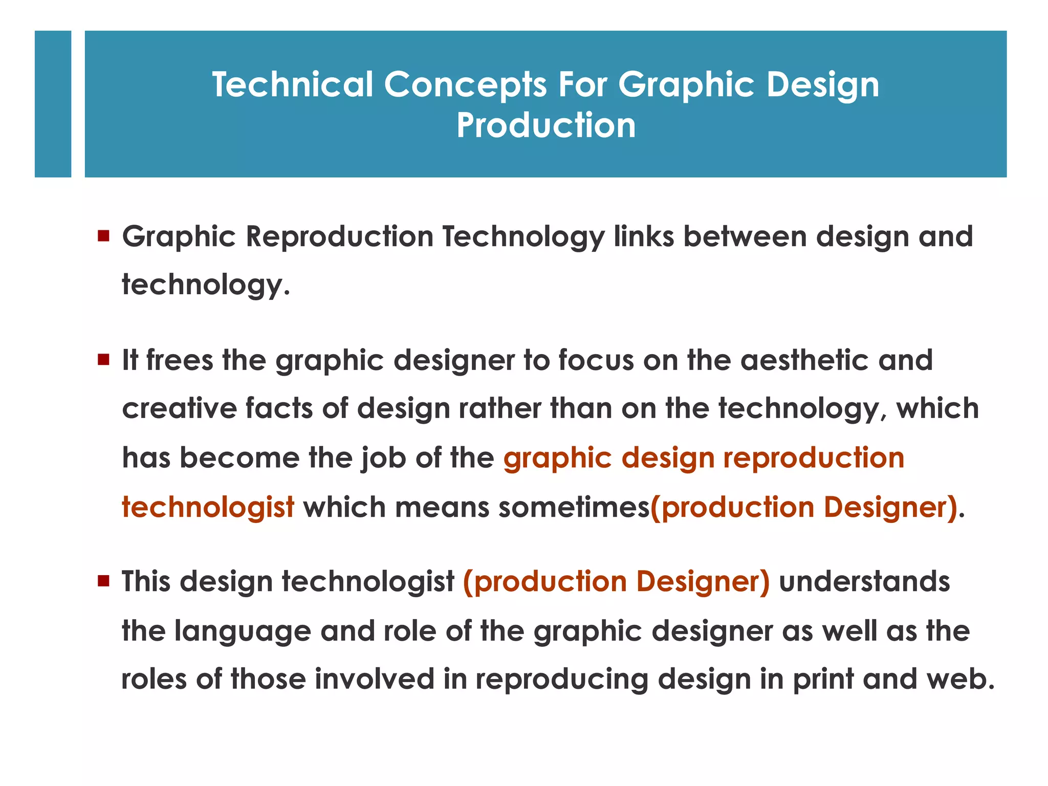 Technical concepts for graphic design production 1 | PDF
