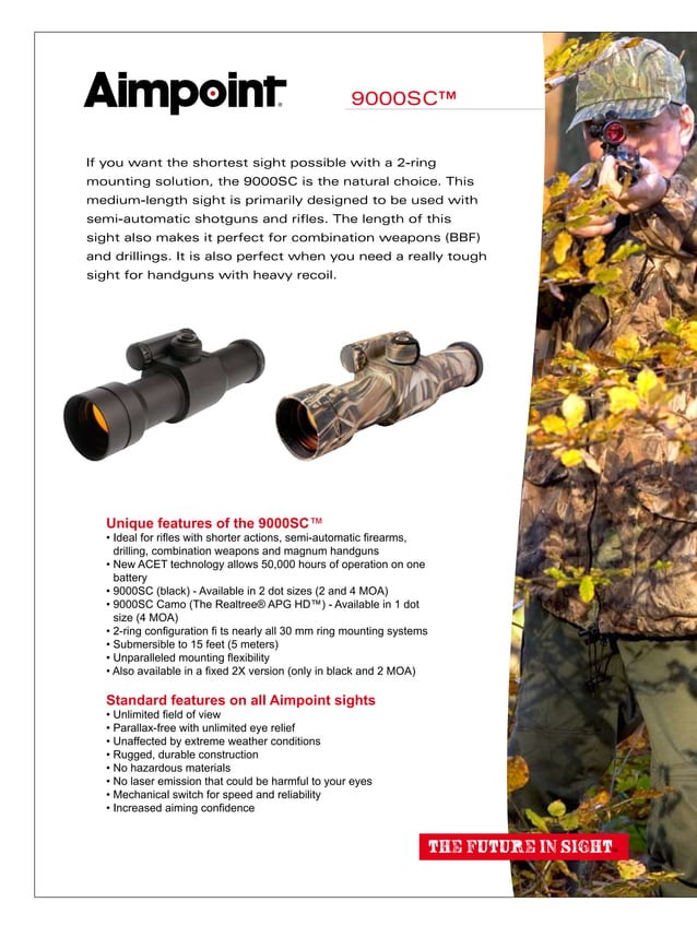 Technical data AIMPOINT 9000SC | Optics Trade | PDF | Arms & Ammunition ...