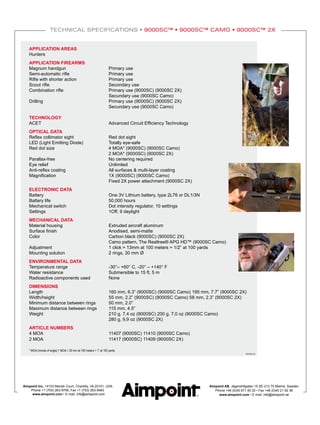 Technical data AIMPOINT 9000SC | Optics Trade | PDF | Arms & Ammunition ...