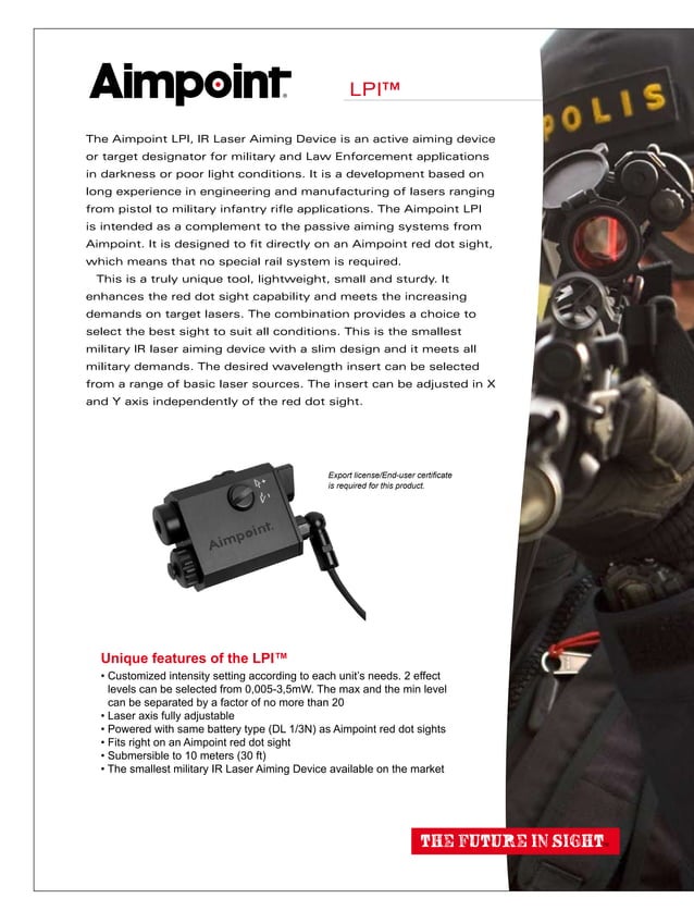Technical data AIMPOINT LPI | Optics Trade | PDF