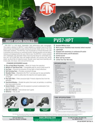 Technical data ATN PVS7-HPT Goggles | Optics Trade | PDF