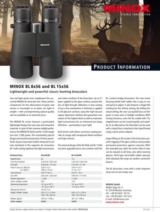 Technical data MINOX BL 56mm | Optics Trade | PDF