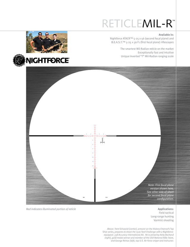 Nightforce Mil-R reticle for precision ranging | PDF