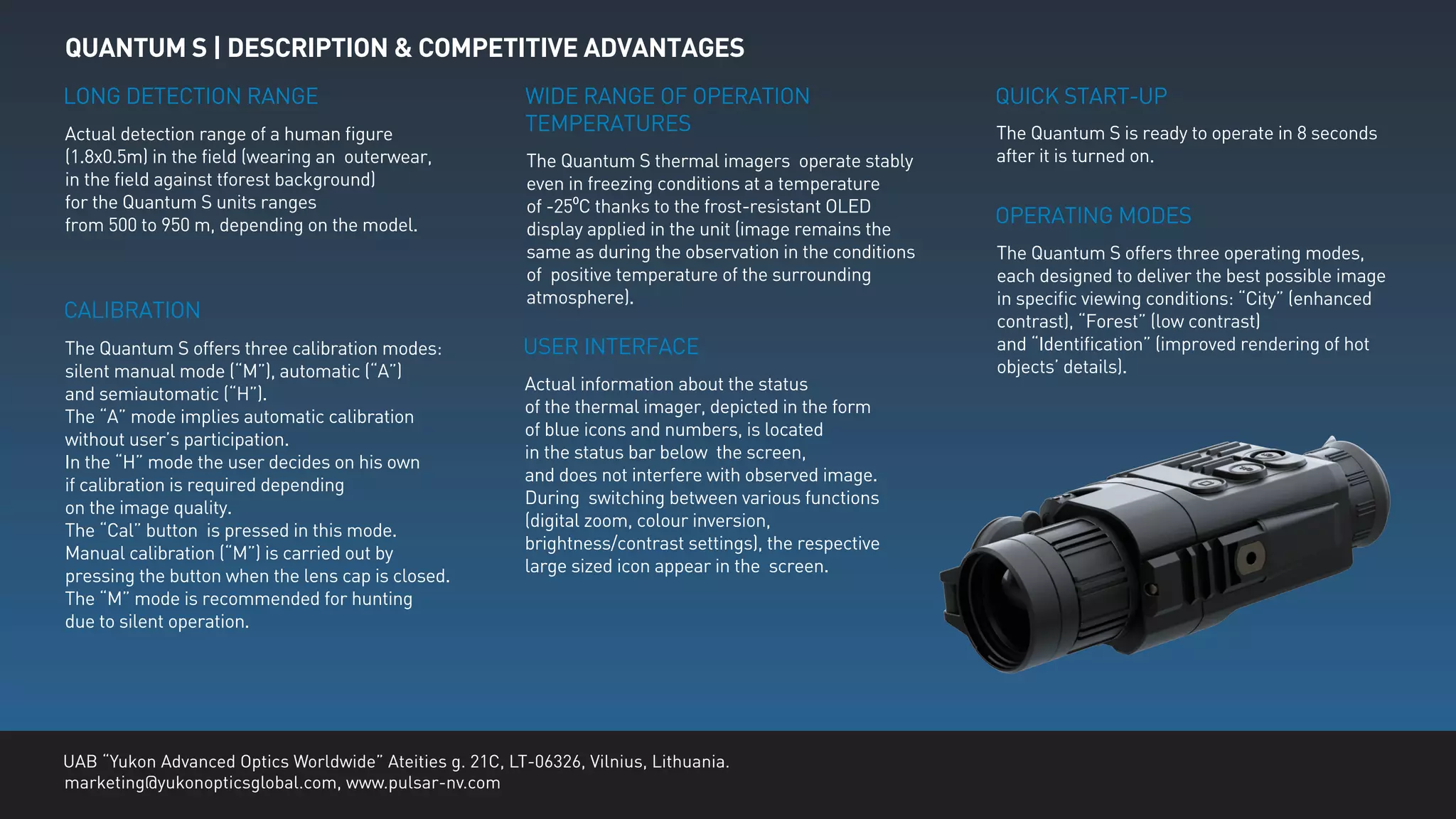Technical data PULSAR Thermal imaging scopes Quantum HD/LD 19S, 38S | Optics Trade | PDF