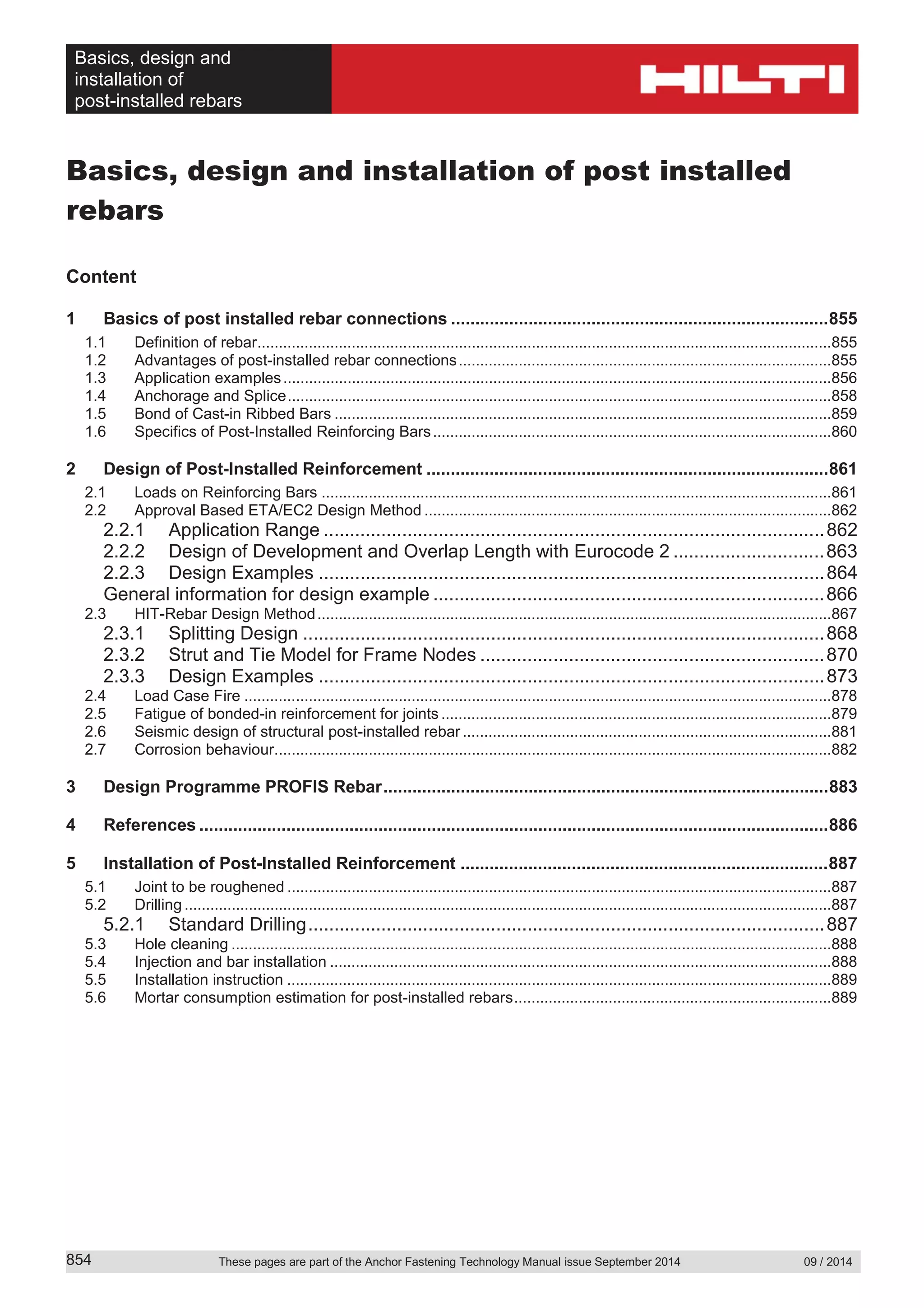 Technical data sheet for post-installed rebar according to EC2 | PDF