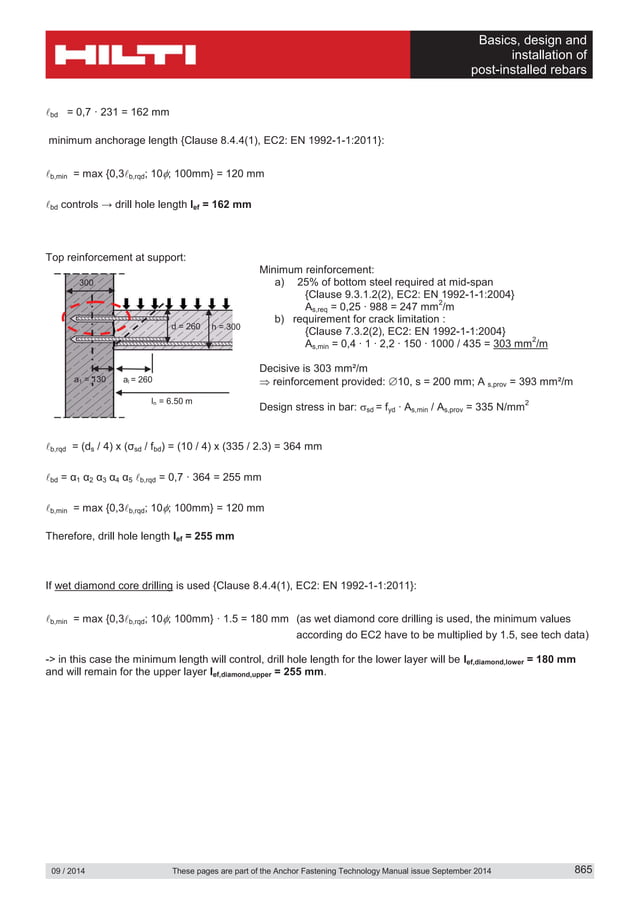 Technical data sheet for post-installed rebar according to EC2 | PDF