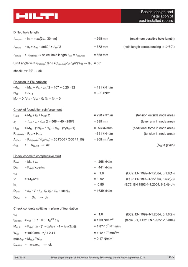 Technical data sheet for post-installed rebar according to EC2 | PDF