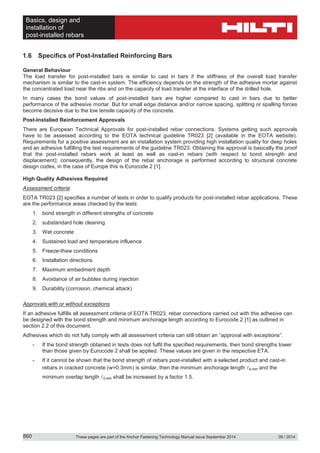 Technical data sheet for post-installed rebar according to EC2 | PDF