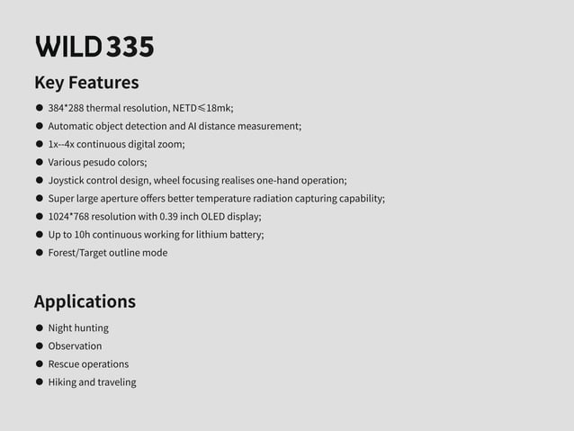 Technical Data | ThermTec Wild 335 | Optics Trade | PPT