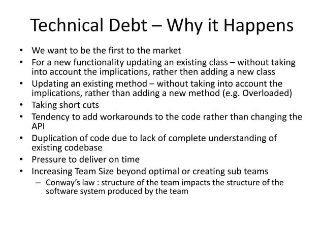 Technical debt | PPTX