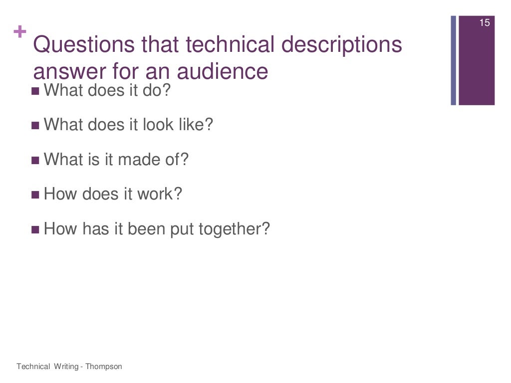 Technical Definitions Description Technical Definitions Description