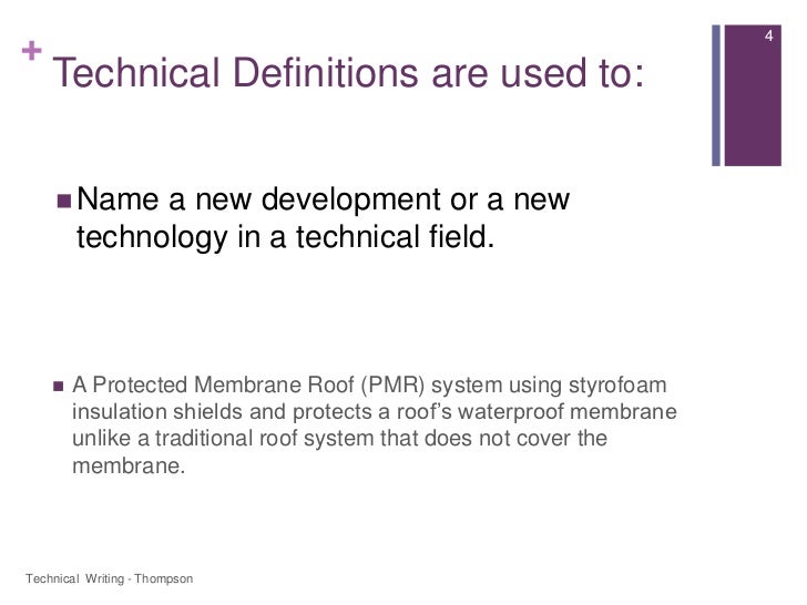 Technical Definitions Description Technical Definitions Description