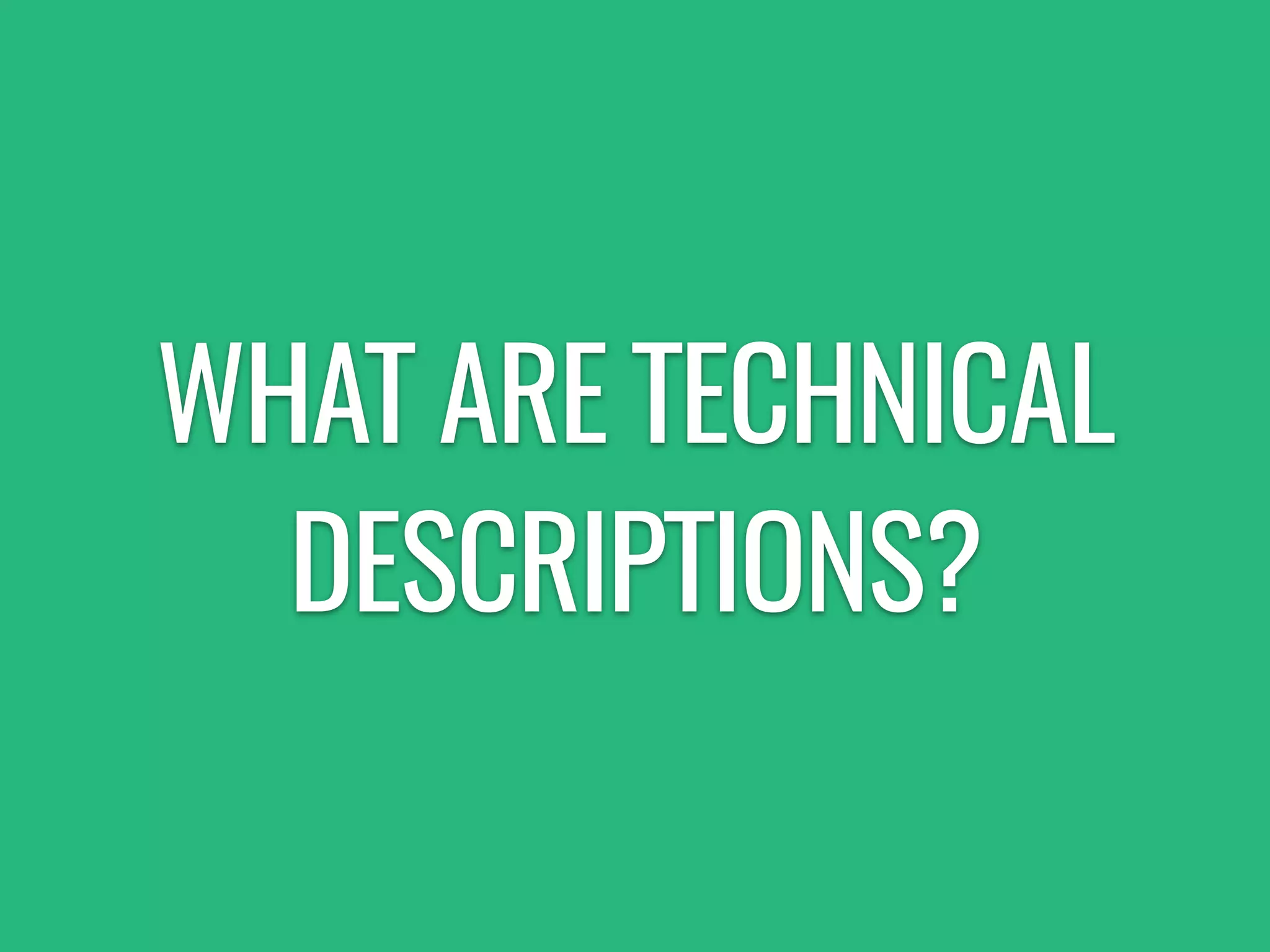 Writing Technical Descriptions | PDF