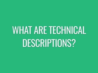 Writing Technical Descriptions | PDF