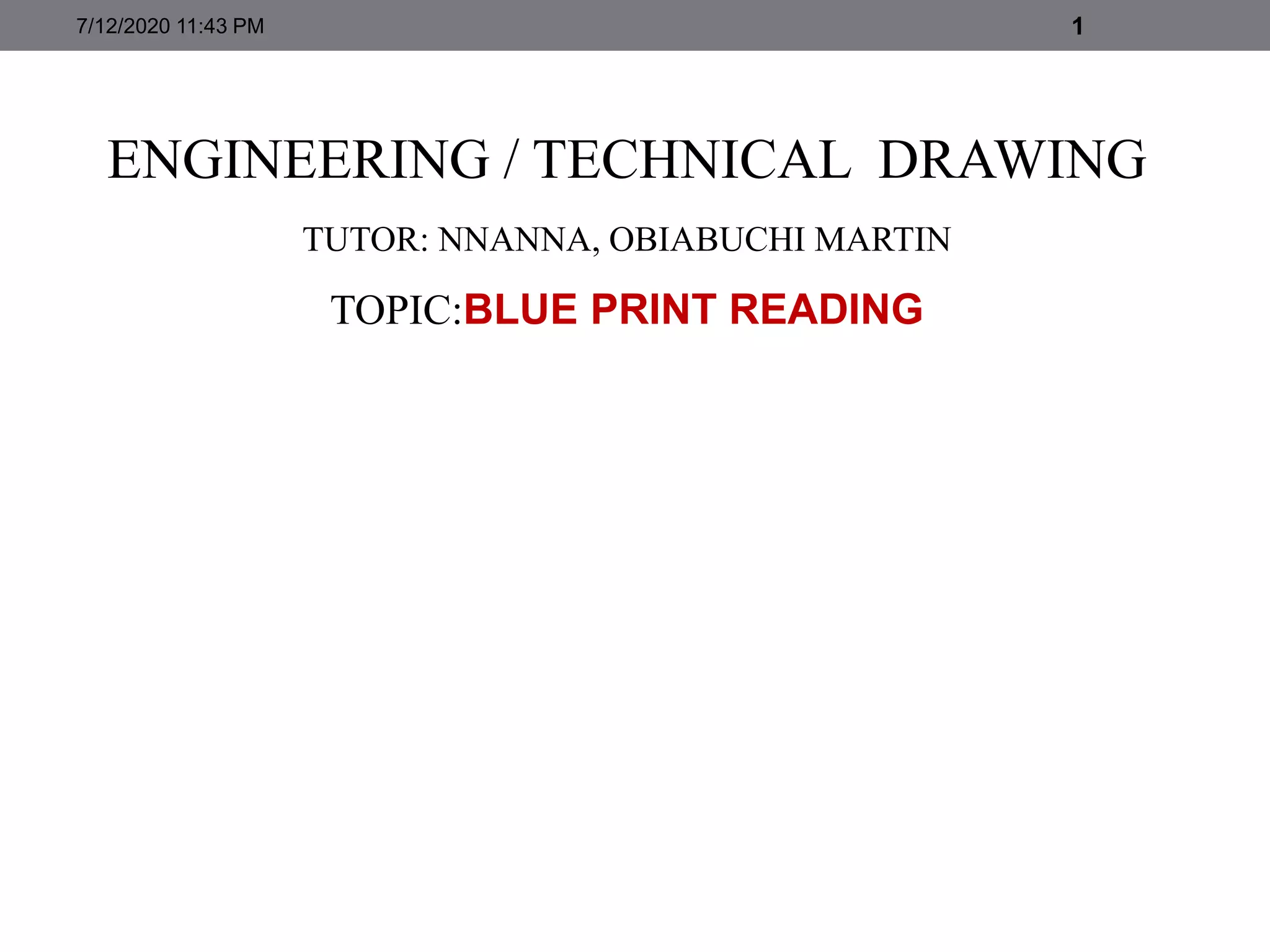 Technical drawing slide | PPTX
