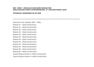 Technical drawings modular cow barn design for smallholder dairy ...