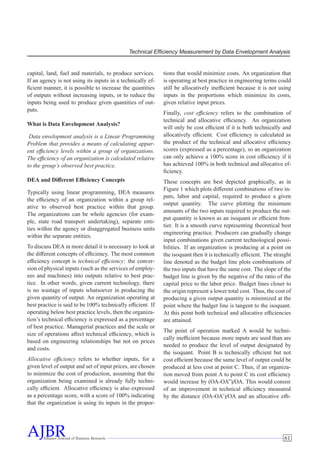 Technical efficiency measurement by data envelopment analysis an application in transportation | PDF