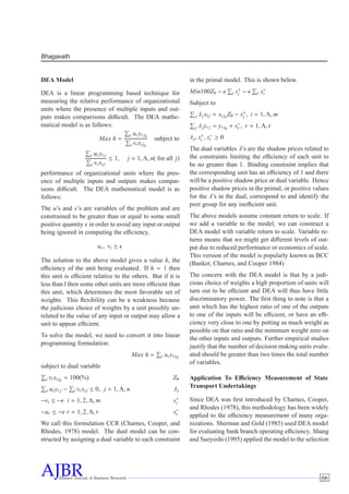 Technical efficiency measurement by data envelopment analysis an ...