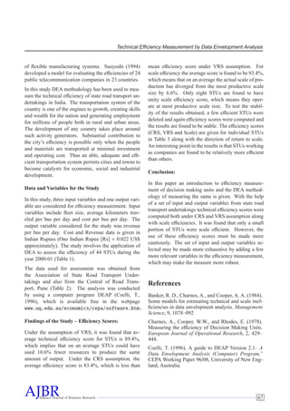 Technical efficiency measurement by data envelopment analysis an ...