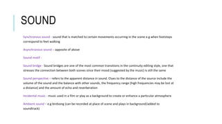 Technical elements of film | PPTX