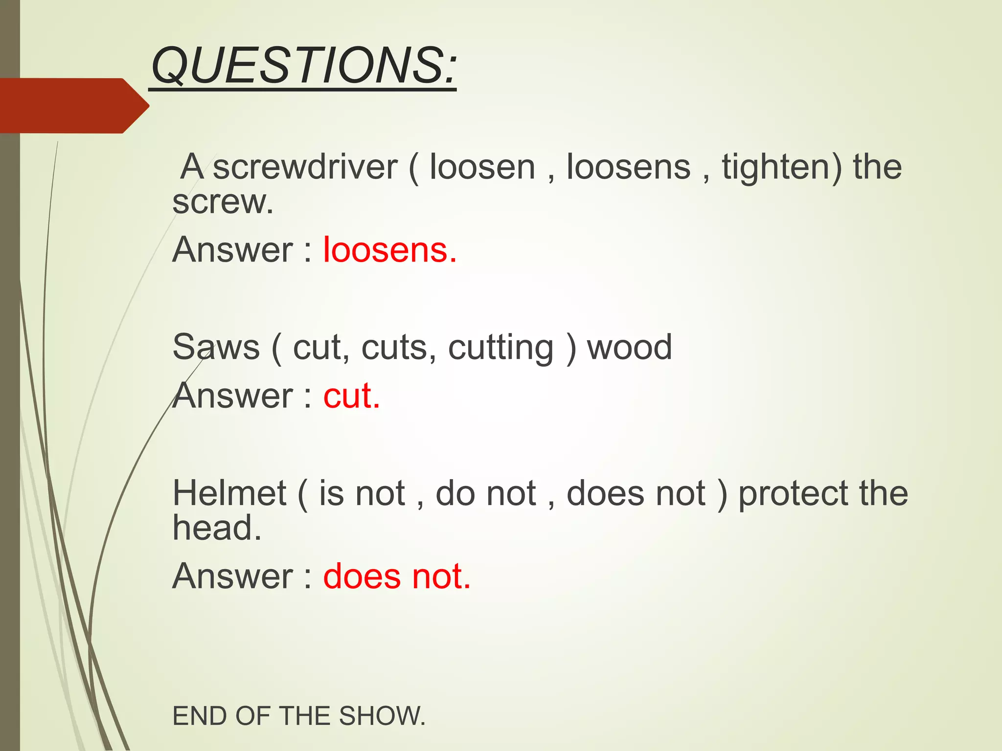 Technical english sentences present simple | PPTX