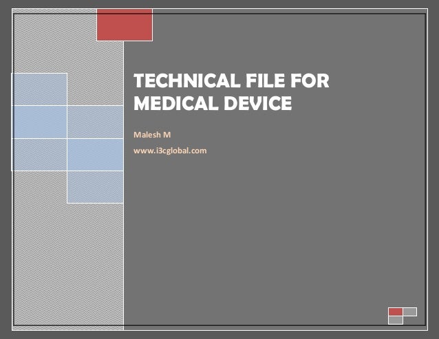 Technical file for medical devices