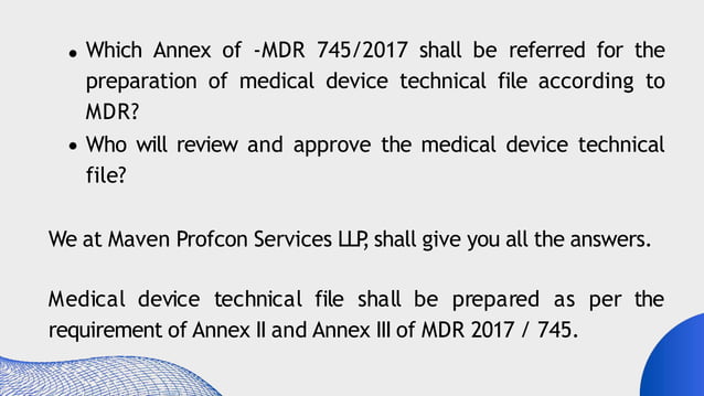Technical Files for Medical Devices | PPTX