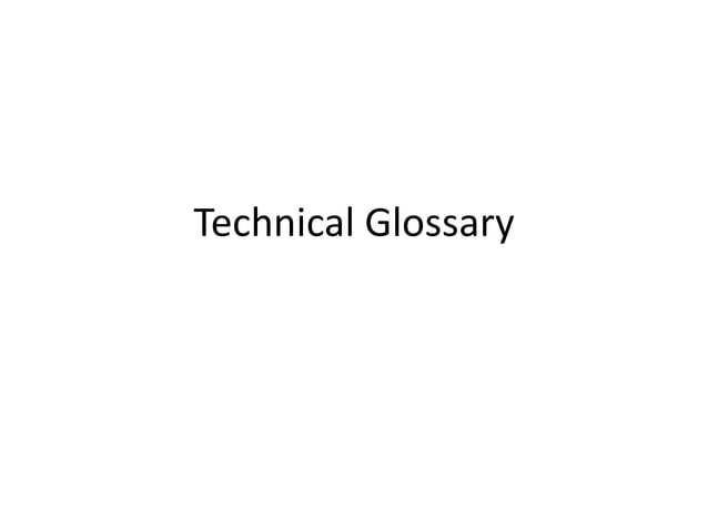Technical glossary | PPT