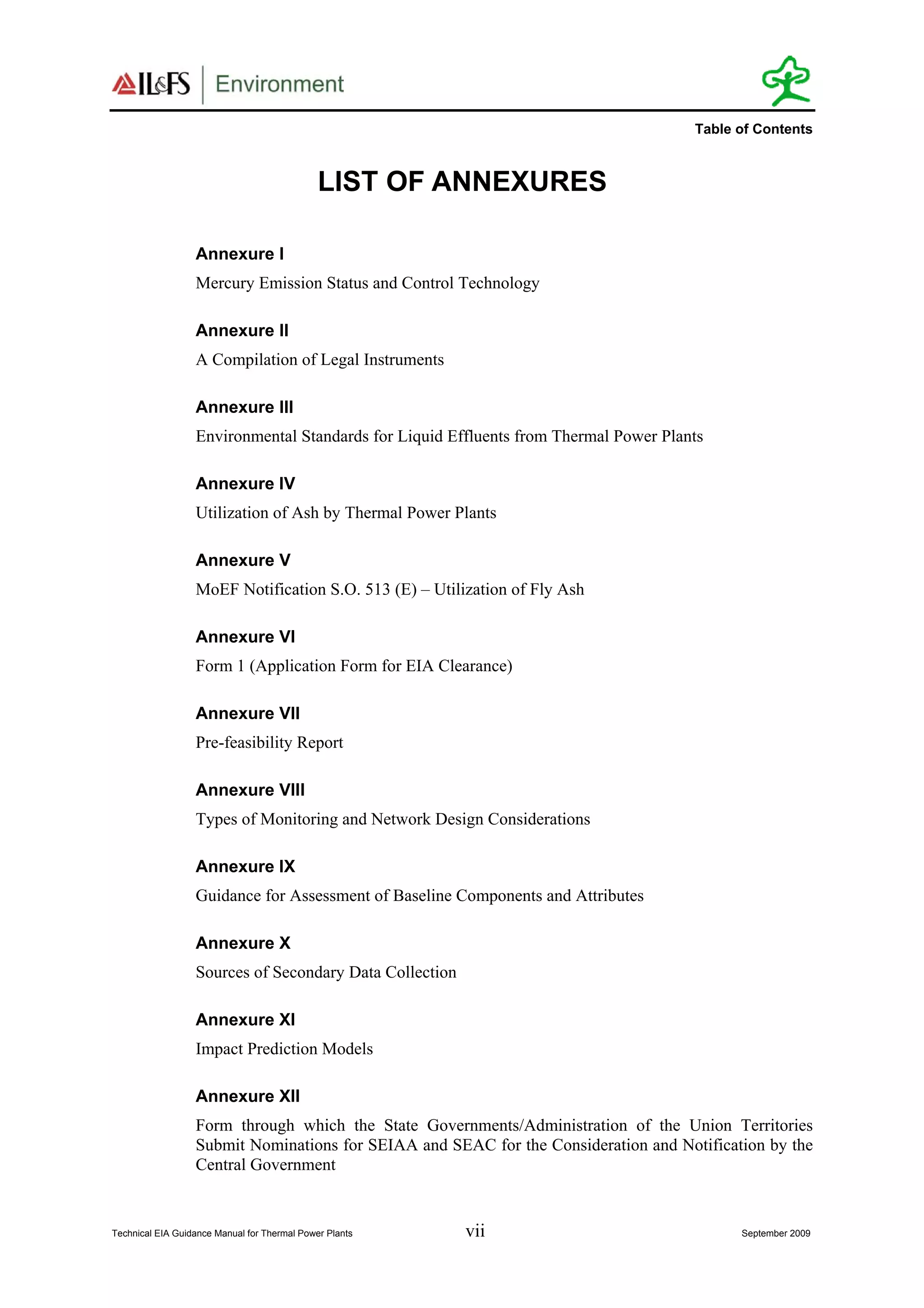 Technical guidance manual for thermal pp for moef by ilfs | PDF