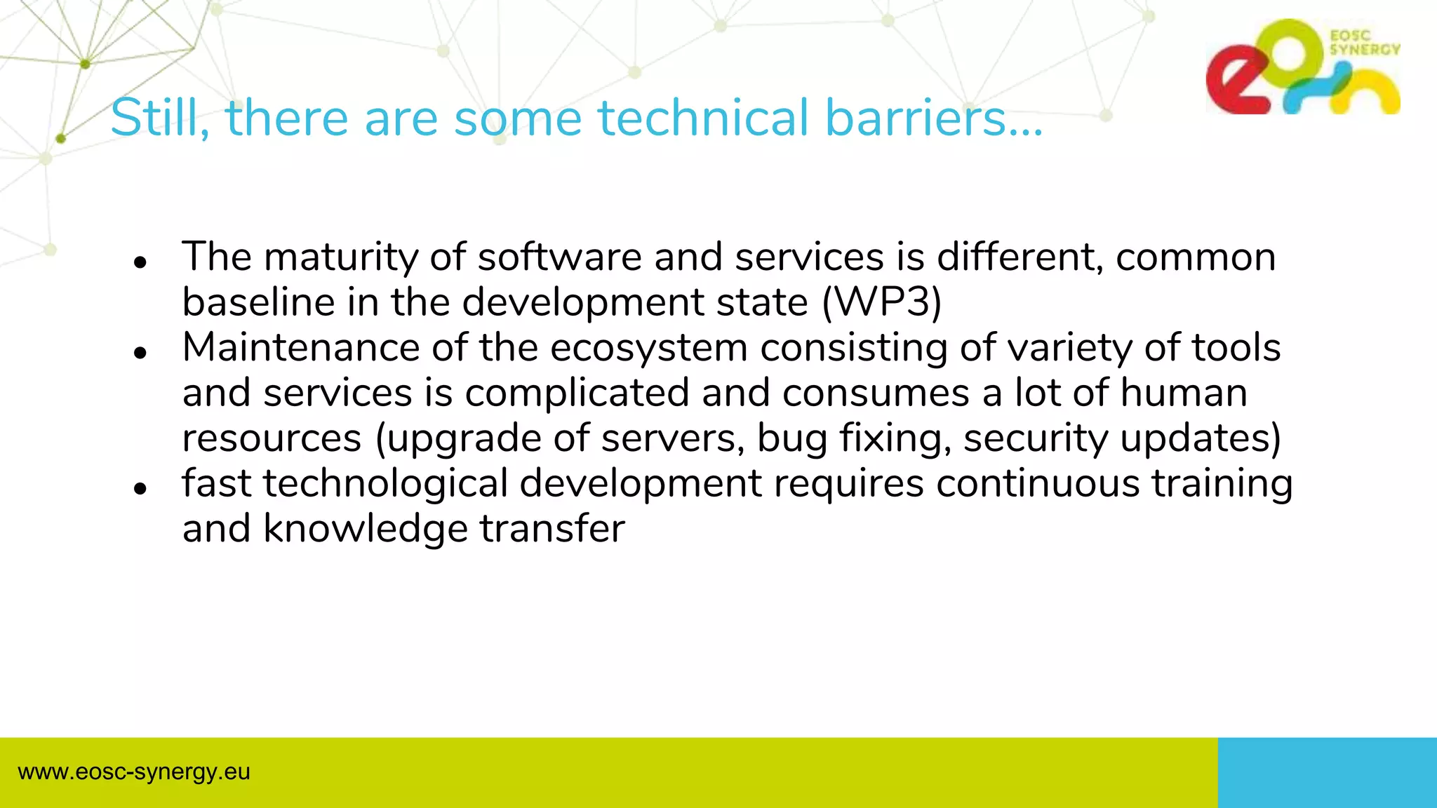 Technical integration of data repositories status and challenges | PPTX