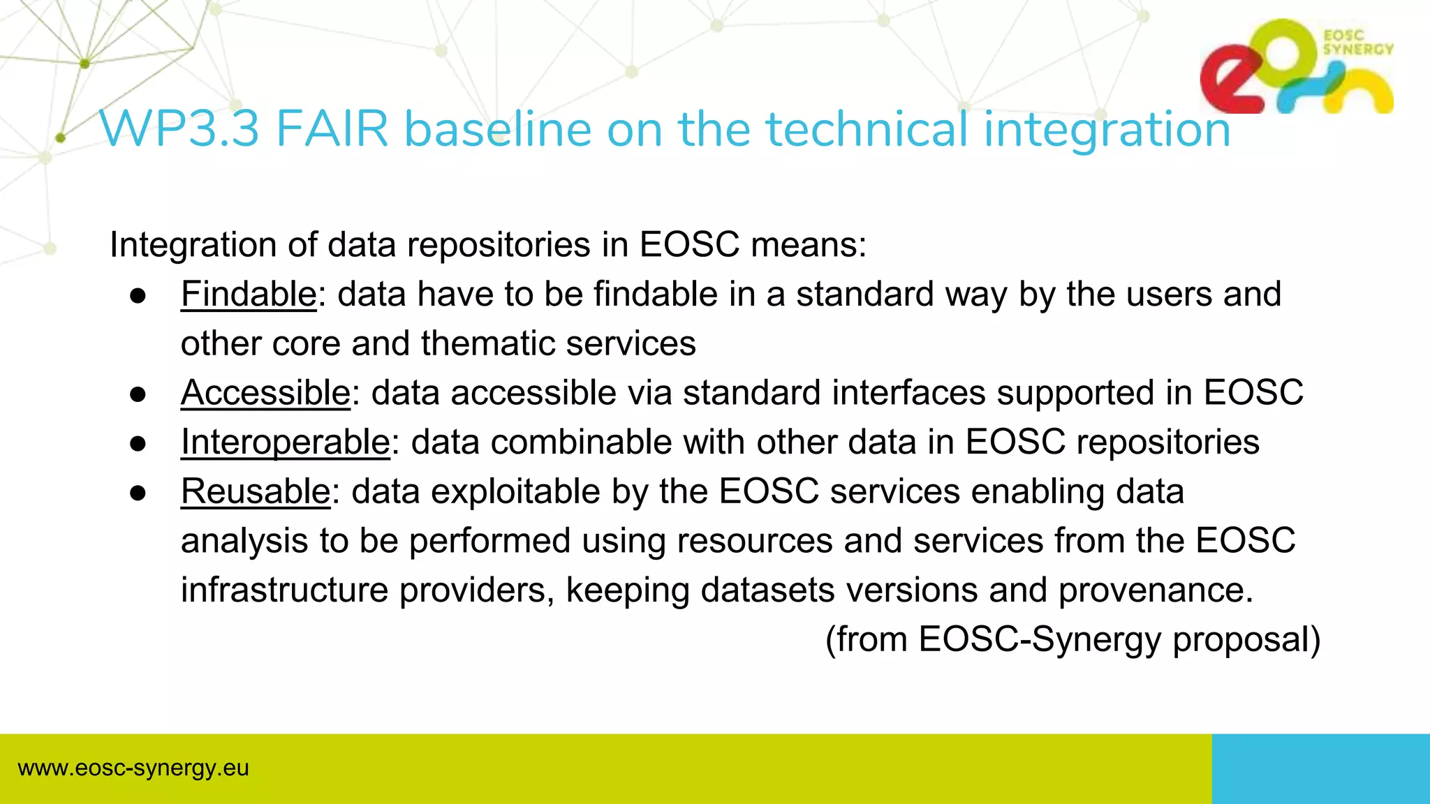Technical integration of data repositories status and challenges | PPTX