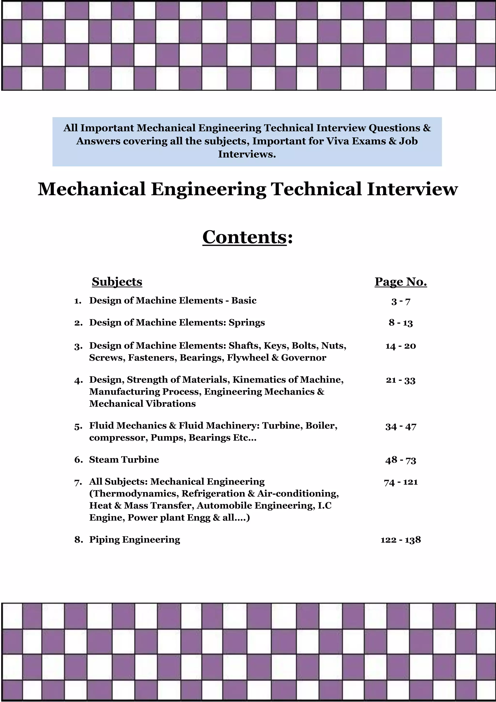 Technical interview mechanical engineering objective book | PDF
