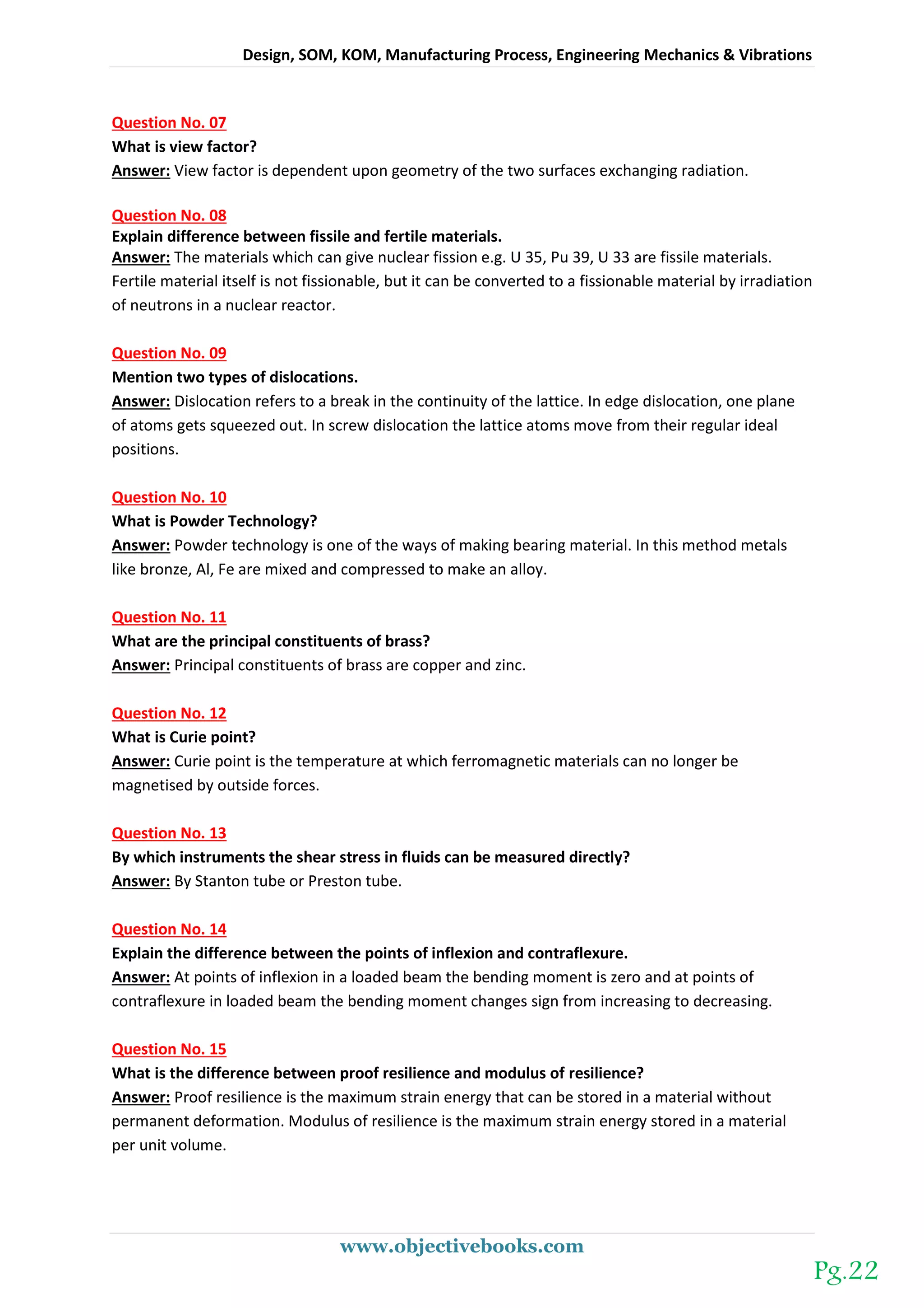Technical interview mechanical engineering objective book | PDF