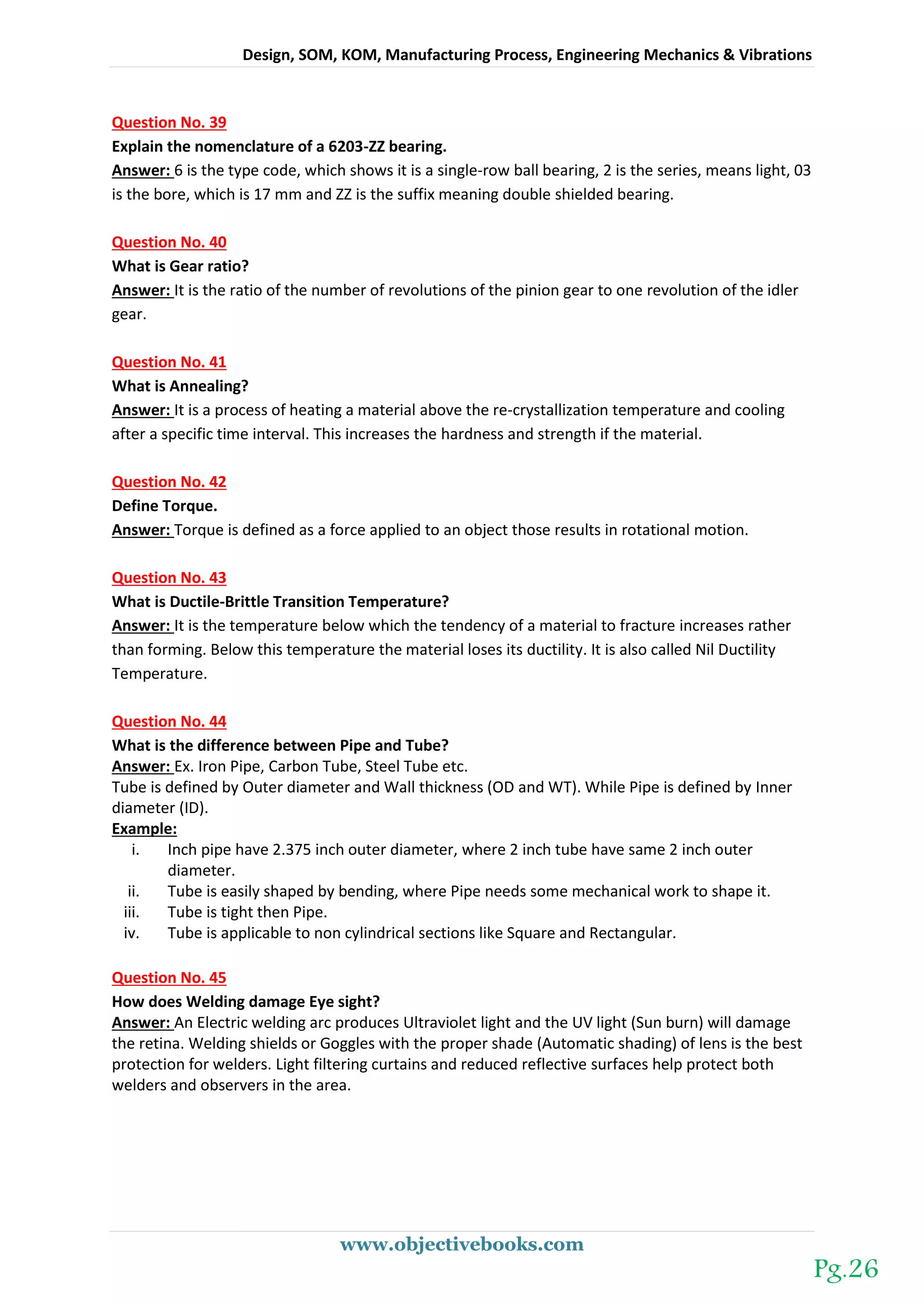 Technical interview mechanical engineering objective book | PDF