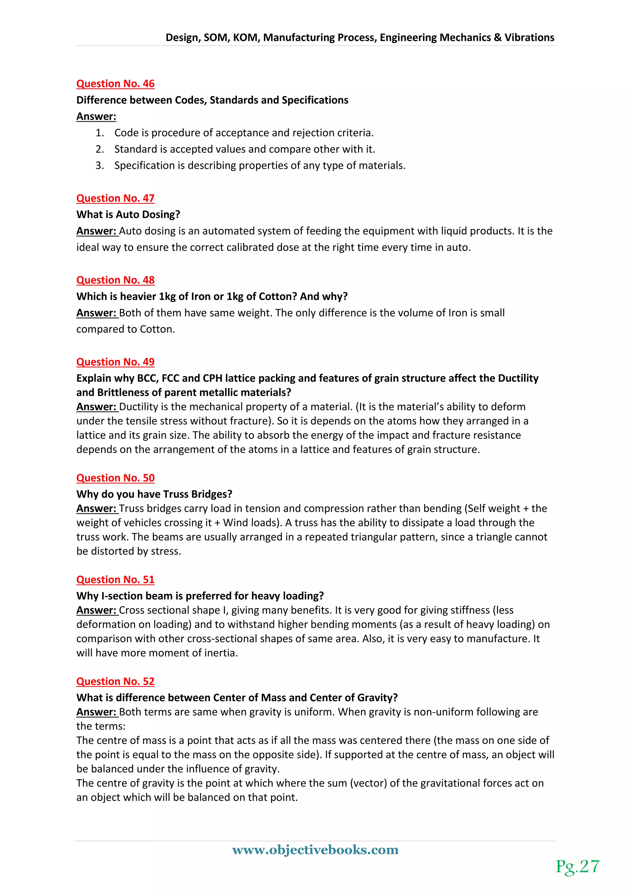 Technical interview mechanical engineering objective book | PDF