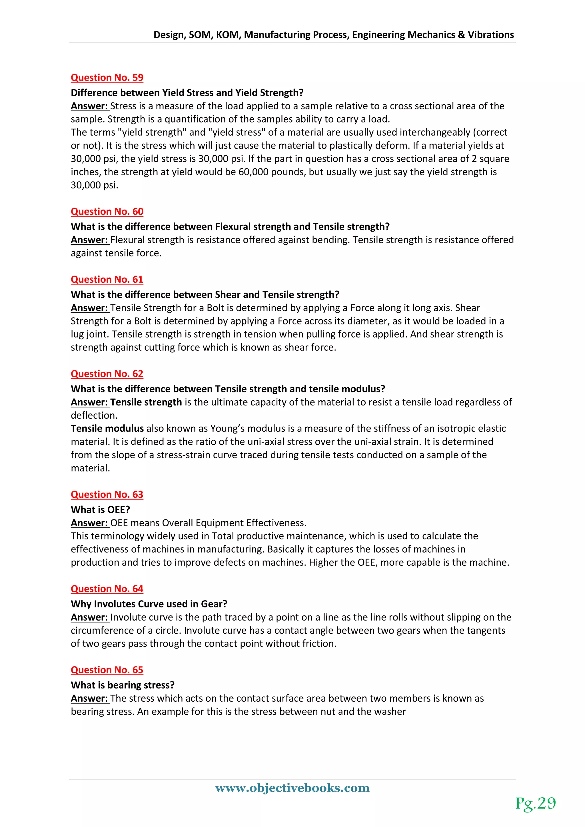 Technical interview mechanical engineering objective book | PDF
