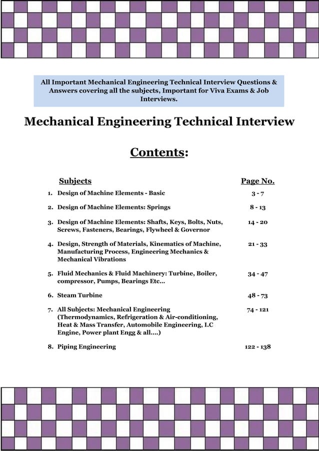 Technical interview mechanical engineering objective book | PDF