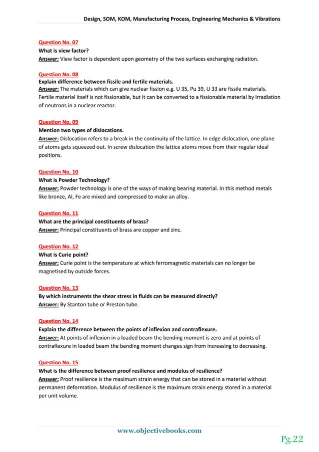 Technical interview mechanical engineering objective book | PDF