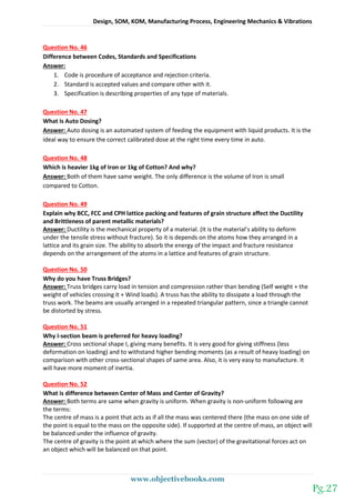 Technical interview mechanical engineering objective book | PDF