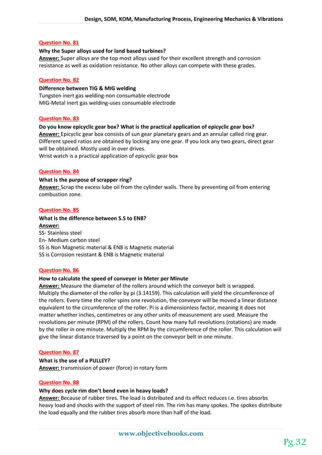 Technical interview mechanical engineering objective book | PDF
