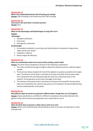 Technical interview mechanical engineering objective book | PDF