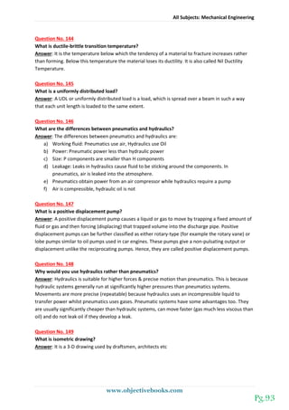 Technical interview mechanical engineering objective book | PDF
