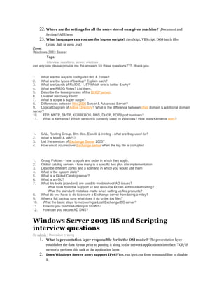 Technical interview questions -networking | PDF